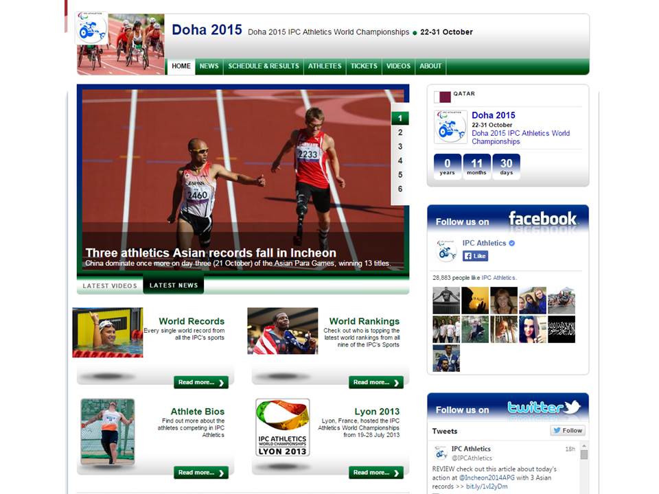 2015 IPC Athletics Worlds website launches