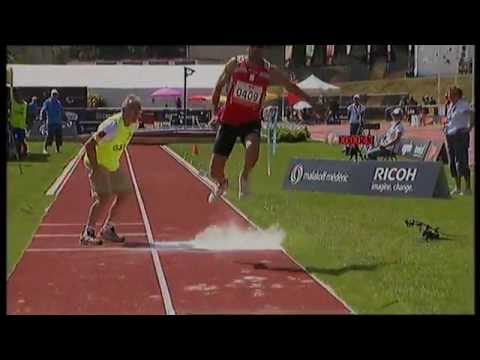 Athletics - Xavier Porras - men's triple jump T11 final - 2013 IPC ...